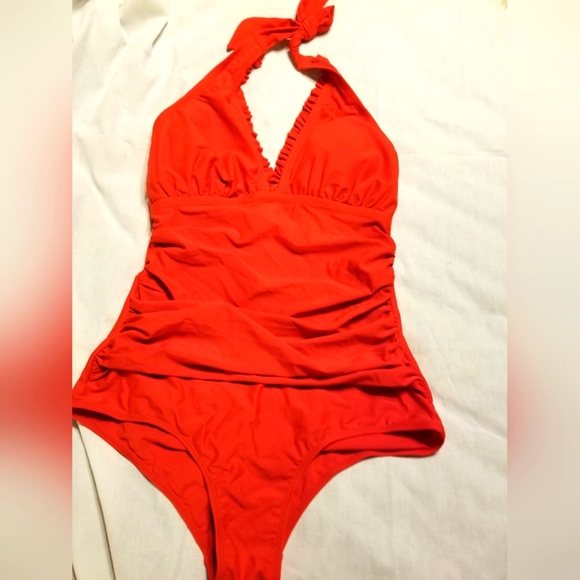 Swim | Classic Red Padded One Piece Swim Suit Medium | Poshmark